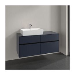 Villeroy & Boch Villeroy und Boch Collaro Waschtischunterschrank C129B0VQ 120x54,8x50cm, Waschtisch links, LED-Beleuchtung 8,8 W, marine blue