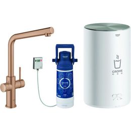 Grohe Red Sp&uuml;ltisch-Einhebelmischer 30327DL1 warm sunset geb&uuml;rstet, M-Size, mit Boiler