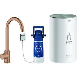 Grohe Red Sp&uuml;ltisch-Standventil 30085DL1 warm sunset geb&uuml;rstet, M-Size, mit Boiler