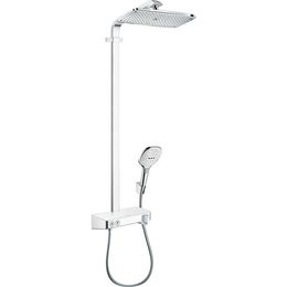 Hansgrohe Raindance Select Showerpipe 27288400 E360, weiss chrom, mit Brausearm 380 mm und Tablet