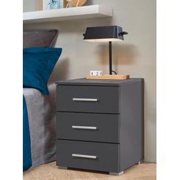 Nachtkommode Rauch, B:40cm H:52cm T:40cm, grau, Holzwerkstoff, Sideboards, "Base", optional in moderner Hochglanz-Front