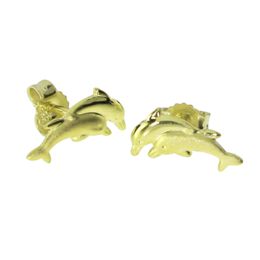OSTSEE-SCHMUCK Damen Paar Ohrstecker "OSTSEE-SCHMUCK Ohrstecker Delphinpaar Ohrstecker Delphinpaar", 12 x 5mm, Gelbgold 333, gelb, Gelbgold 333,