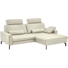 Ecksofa DIE PLANBAR, B:248cm H:114cm T:179cm, wei&szlig;, Wohnzimmer, Sofas, "PN-EM20028 L-Form mit Kopfst&uuml;tzen", wahlweise mit motorischem Canape