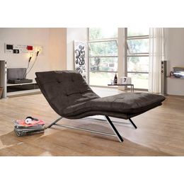 Relaxliege W.Schillig, B:95cm H:91cm T:170cm, braun, Stoff S37 (100% Polyester), Wohnzimmer, Sofas, "daily dreams", in Waffelkissen-Optik, wahlweise