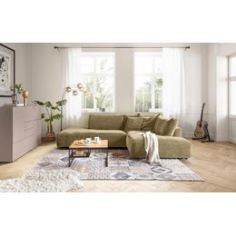 Ecksofa Musterring, B:304cm H:81cm T:224cm, gr&uuml;n, 100% Polyester, Wohnzimmer, Sofas, "Lucia", mit gro&szlig;em Longchair, verschiedene Farben, B304 x T224