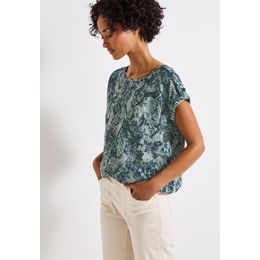Blusentop Street One, Damen, Gr. 44, arona blau, Web, Obermaterial: 100% Viskose, Snakeprint, l&auml;ssig geschnitten h&uuml;ftbedeckend, Blusen Blusentop, mit grafischem Muster und elastischem Saum
