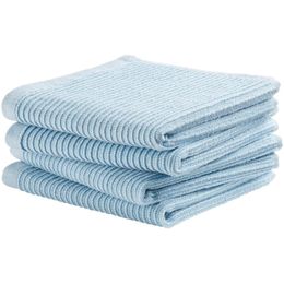 Sp&uuml;ltuch DDDDD, B:30cm L:30cm, blau, 100% Baumwolle, Geschirrt&uuml;cher, "Basic", mit luxuri&ouml;ser Rippenstruktur und optimale Feuchtigkeitsaufnahme