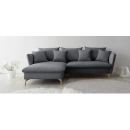 Ecksofa OTTO HOME, B:258cm H:91cm, grau, 100% Polyester;Federung Ottomane : 12 x Feder Type B 1650mm;Ferderung 2 Sitzer: 10 x Feder Type B 650