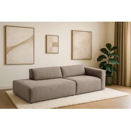 2-Sitzer Home Affaire, B:227cm H:71cm T:96cm, braun, 100% Polyester, Sofas, "Noord mit Kedernaht, Breite 227 cm", Cord, Struktur, Webstoff, mit
