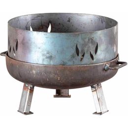Feuerschale siena GARDEN, B:25cm H:12cm L:25cm &Oslash;:30cm, grau, Stahl, Feuerk&ouml;rbe, "Mini M 30 x 25 x 12 cm", Stahl anthrazit, unbehandelt