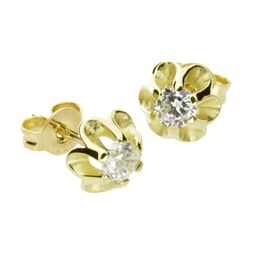 OSTSEE-SCHMUCK Damen Paar Ohrstecker "- Pia 4 mm - Gold 333/000 - Zirkonia", Gelbgold 333, gold, Gelbgold 333, Ohrringe