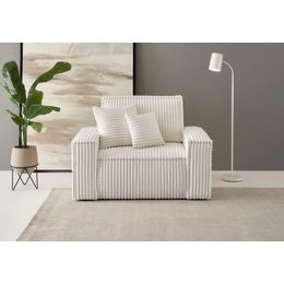 Loveseat OTTO HOME, B:120cm H:85cm T:86cm, beige, Bezugstoff 100% PES ;Gramatur 400g/qm +/- 5%, Sessel, "FINNLEY, XXL-Sessel, Lesesessel, trendige