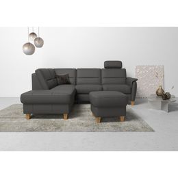 Ecksofa Home Affaire, B:236cm H:89cm T:212cm, braun, Luxus-Microfaser (100% Polyester);Struktur (100% Polyester);Luxus-Microfaser in Lederoptik (100%