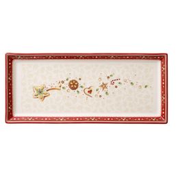 Villeroy & Boch VILLEROY & BOCH Servierplatte "Kuchenplatte Winter Bakery Delight 40 x 17 cm bunt", bunt, Servierplatten