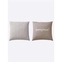 Kissenh&uuml;lle HEINE HOME, B:40cm L:40cm, grau, Polyester, 100% Polyester, Kissenbez&uuml;ge