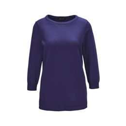 GOLDNER Damen Strickpullover "Pullover aus hochwertigem Garn", blau, Gr. 44, Obermaterial: 95% Baumwolle CO. 5% Kaschmir WS., Pullover