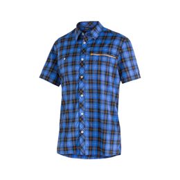 Maier Sports Herren Outdoorhemd "Kasen S/S M"mittelblau, Gr. 48, 97% Polyester, 3% Elasthan, Hemden, kurzarm Herrenhemd, atmungsaktives Wanderhemd,