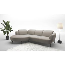 Sit & More Ecksofa SIT & MORE, B:309cm H:87cm T:199cm, grau, 95% Polyester, 5% Polyamid, Wohnzimmer, Sofas, "Zoe", ink.Sitztiefenverstellung, wahlweise mit