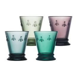 Glas "Wassergläser Biene Abeille 260 ml 4er Set bunt", bunt, LA ROCHÈRE FRANCE, Trinkgefäße
