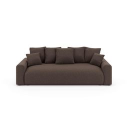 Big-Sofa Home Affaire, B:238cm H:85cm T:98cm, braun, 100% Polyester, Sofas, "LAKESIDE klein 3-Sitzer Schlafsofa mit Bettkasten, Breite 238 cm",