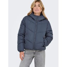 Only Damen Steppjacke "ONAGNETE PUFFER HOOD JACKET OTW ZL", blau, Gr. XS, unifarben, Steppware, Obermaterial: 100% Polyester, Jacken