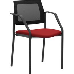 mayer Sitzmöbel Besucherstuhl MAYER SITZMÖBEL, B:59cm H:83cm T:56cm, rot, Polyester, Büro, Stühle, "2519", stapelbar bis 6 Stück