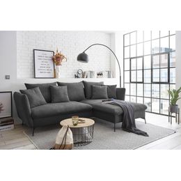 Ecksofa OTTO HOME, B:258cm H:91cm, schwarz, 100% Polyester;PU-Schaum und Nosag-Federung.;Federung Ottoman : 12 x Feder Type B 1650mm;Ferderung 2