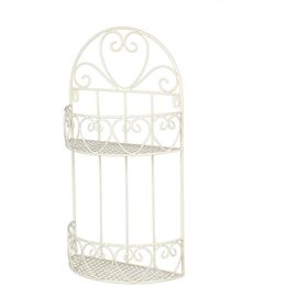 Deko-Wandregal AMBIENTE HAUS, B:27cm H:50cm T:12cm, wei&szlig;, Metall, Regale, "Wandregal rund - antikweiss 50cm"