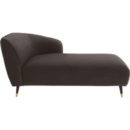 Recamiere Home Affaire, B:160cm H:78cm T:91cm, braun, Samtoptik (100% Polyester), Sofas, "Oradea", mit eleganter Steppung auf Rückseite der