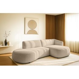 Ecksofa Home Affaire, B:278cm H:73cm T:152cm, beige, 100% Polyester, Wohnzimmer, Sofas, "Ostrup", schlichtes modernes Design, in verschiedenen Farben