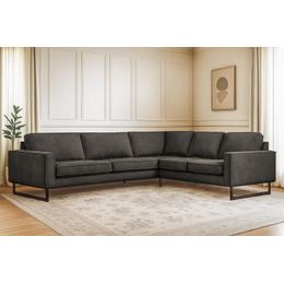 Ecksofa Home Affaire, B:290cm H:85cm T:250cm, schwarz, 90% Polyester, 10% Nylon, Wohnzimmer, Sofas, "Pinto, XXL, 250/290 cm, langer Schenkel,