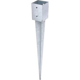 Alberts Einschlag-Bodenh&uuml;lse, &Oslash; 11mm, grau, Bodenanker, feuerverzinkt, 101 x 101 mm, Gesamtl&auml;nge 900 mm