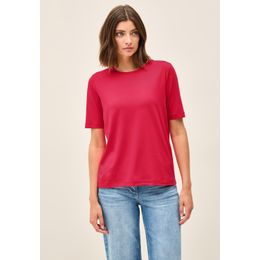 Cecil Damen T-Shirt, rot, Basic, Gr. XL, unifarben, Web, 47% Baumwolle, 47% Modal, 6% Elasthan, Shirts, im soften Baumwoll-Mix
