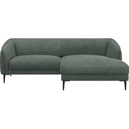 Ecksofa FLEXLUX, B:218cm H:74cm T:149cm, grün, 85% Polyester/15%Polyamide, Wohnzimmer, Sofas, "Belle Designsofa, bequem durch Kaltschaum im Sitz,