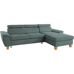 Ecksofa, B:280cm H:79cm T:167cm, blau, exxpo - SOFA FASHION, Luxus-Microfaser Vintageoptik (100% Polyester);Webvelours (92% Polyester, 8% Nylon),