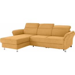 Sit & More Ecksofa SIT & MORE, B:259cm H:97cm T:172cm, gelb, Flachgewebe (90% Polyester, 10% Polyamid);Luxus-Microfaser (100% Polyester);Struktur (100%