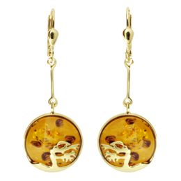 OSTSEE-SCHMUCK Damen Paar Ohrh&auml;nger "- Windfl&uuml;chter 16 mm - Gold 333/000 - Bernstein", Gelbgold 333, gold, Gelbgold 333, Ohrringe