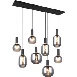 Trio LEUCHTEN Pendelleuchte "DIVA, E27 Hängelampe 8-flammig mit Glasschirm, exkl 8xE27 max 10W", 8, H: 150cm, 1 Stk., schwarz, Esszimmer, Leuchten,