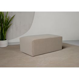 Polsterhocker OTTO HOME, B:96cm H:41cm T:60cm, beige, 100% Polyester, Hocker, "Clayton", in einem trendigen Cord-Bezug