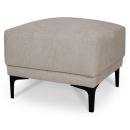 Polsterhocker OTTO HOME, B:58cm H:45cm T:58cm, beige, 90% PES, 10% NY, Hocker, "Xander", Breite 58 cm, Soft-Touch Chenille, schwarze Metallfüße