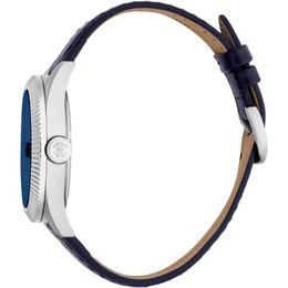 Roberto Cavalli Herren Quarzuhr "Uomo Classico III", blau, Armbanduhren, Armbanduhr, Herrenuhr, Lederarmband, analog, Tag