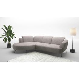 Sit & More Ecksofa SIT & MORE, B:309cm H:87cm T:199cm, silber, 100% Polyester, Wohnzimmer, Sofas, "Zoe", ink.Sitztiefenverstellung, wahlweise mit
