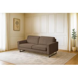 3-Sitzer Home Affaire, B:206cm H:85cm T:97cm, braun, 92% Polyester, 8% Nylon, Sofas, "Pinto, 206 cm, Cord, Chenille, Lederoptik", mit Keder, schwarze
