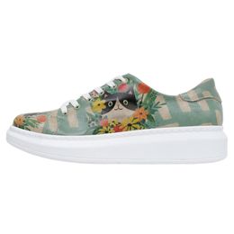 DOGO Damen Plateausneaker "Myra Low-Top Sneaker Arizona Dream Damen Sneaker", Gr. 36, gr&uuml;n, Lederimitat, Schuhe, Handgefertigt