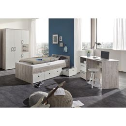 Jugendzimmer-Set Arthur Berndteiche sand nachbildung, wei&szlig;, Hartfaserplatte, Holzwerkstoff, Kunststoff, Metall, Schlafzimmerm&ouml;bel-Sets,