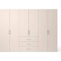 Dreht&uuml;renschrank, B:301cm H:223cm T:60cm, beige, SET ONE BY Musterring, Holzwerkstoff, Schr&auml;nke, "Henderson", mit 3 Schubladen, inkl. Fachb&ouml;den und