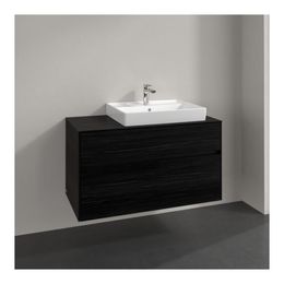 Villeroy & Boch Villeroy und Boch Collaro Waschtischunterschrank C018B0AB 100x54,8x50cm, Waschtisch rechts, LED-Beleuchtung 7,3 W, black oak