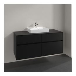 Villeroy & Boch Villeroy und Boch Collaro Waschtischunterschrank C070B0VL 120x54,8x50cm, Waschtisch mittig, LED-Beleuchtung 8,8 W, volcano black