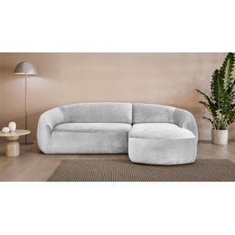 Ecksofa, B:255cm H:81cm T:170cm, grau, LeGer Home by Lena Gercke, 100% Polyester, Wohnzimmer, Sofas, "YANI, L-Form, Designersofa, organische Form,