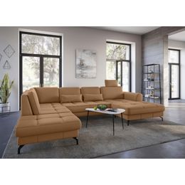 Sit & More Wohnlandschaft SIT & MORE, B:332cm H:84cm T:226cm, braun, Sofas, "Bendigo U-Form", inklusive Sitztiefenverstellung, Bodenfreiheit 12 cm, in 2